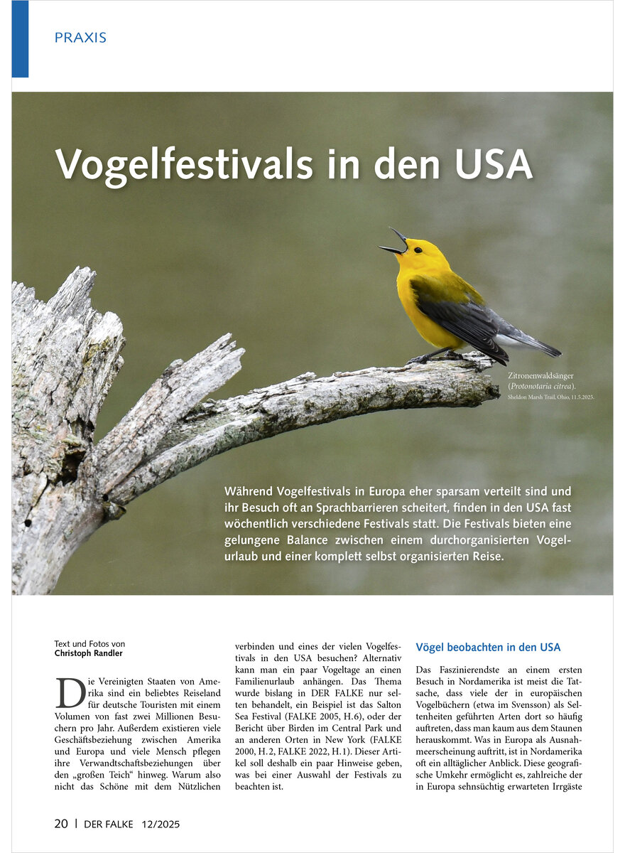 Vogelfestivals in den USA - Der Falke Zeitschriften Downloads Bücher - Humanitas ...